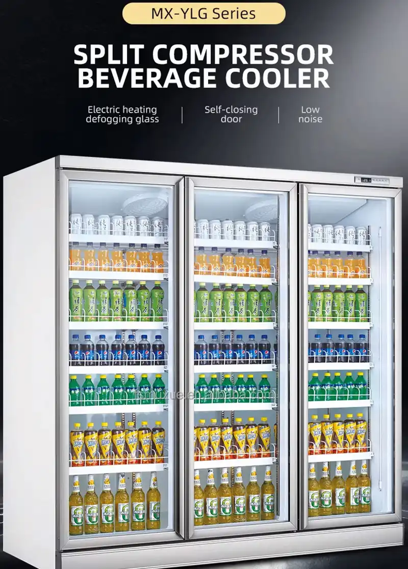 Glass Door Reach In Cooler And Refrigerator