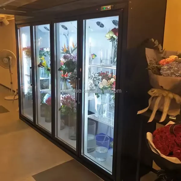 Floral Display Walk In Cooler - 4 Glass Flower Refrigerator