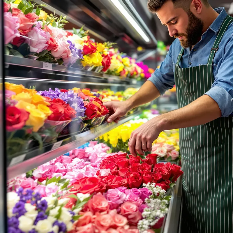 Floral Display Walk In Cooler - 4 Glass Flower Refrigerator